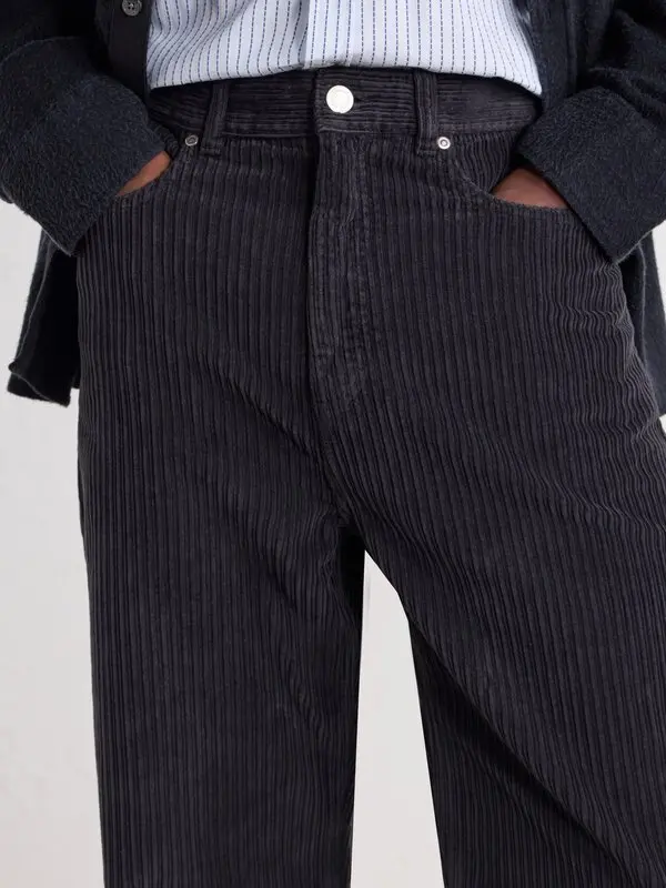 MFPEN Straight-leg Cotton-corduroy Trousers - Black