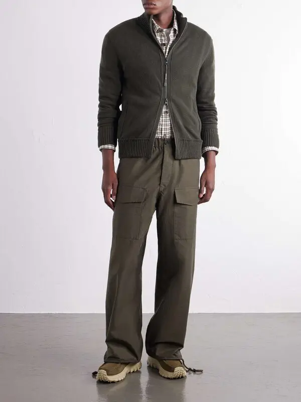Moncler Logo-appliquéd Wool And Cashmere-blend Zip-up Cardigan