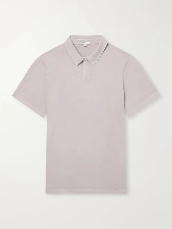 JAMES PERSE Slim-fit Supima Cotton-jersey Polo Shirt - Gray