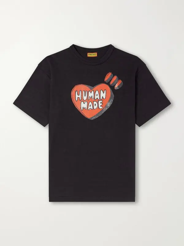 HUMAN MADE Printed Cotton-jersey T-shirt - Black