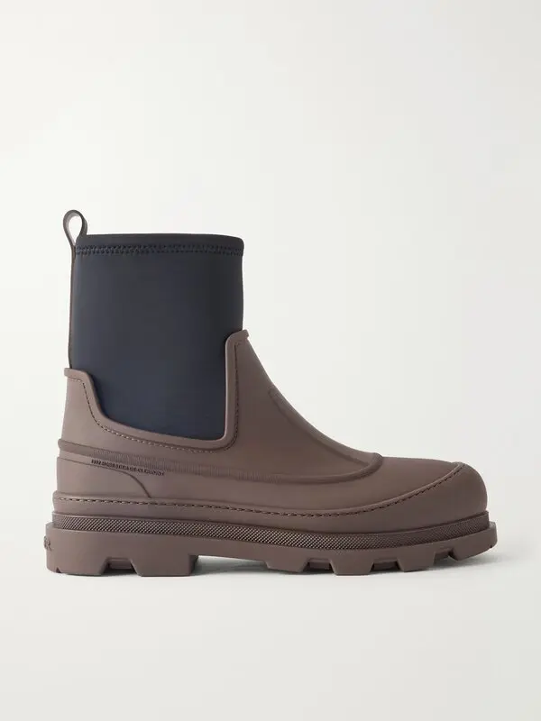 Moncler Vera Pulse Scuba And Rubber Hiking Boots - Brown