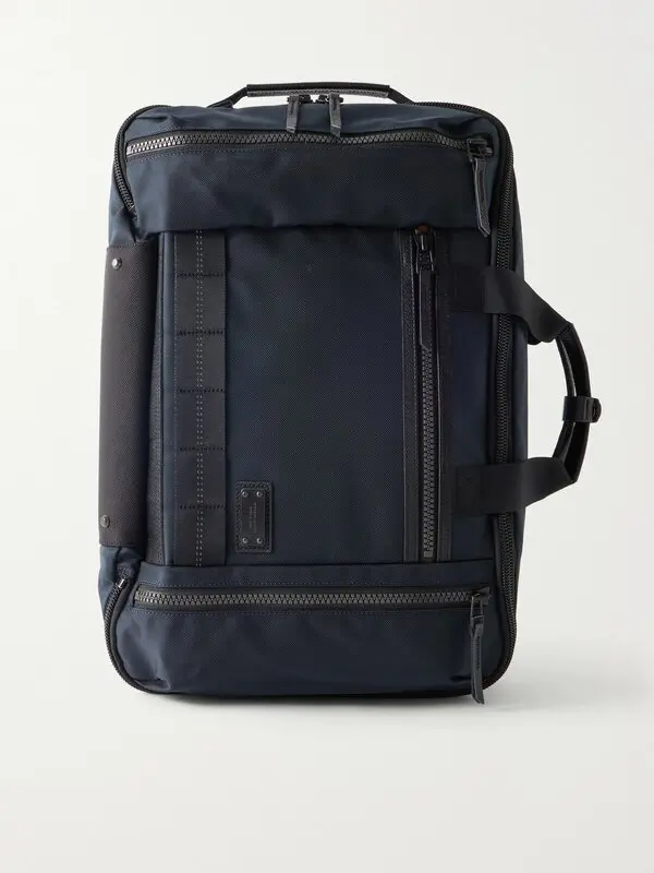 MASTER-PIECE CO Rise Leather And Canvas-trimmed Cordura® Mastertex Backpack - Blue