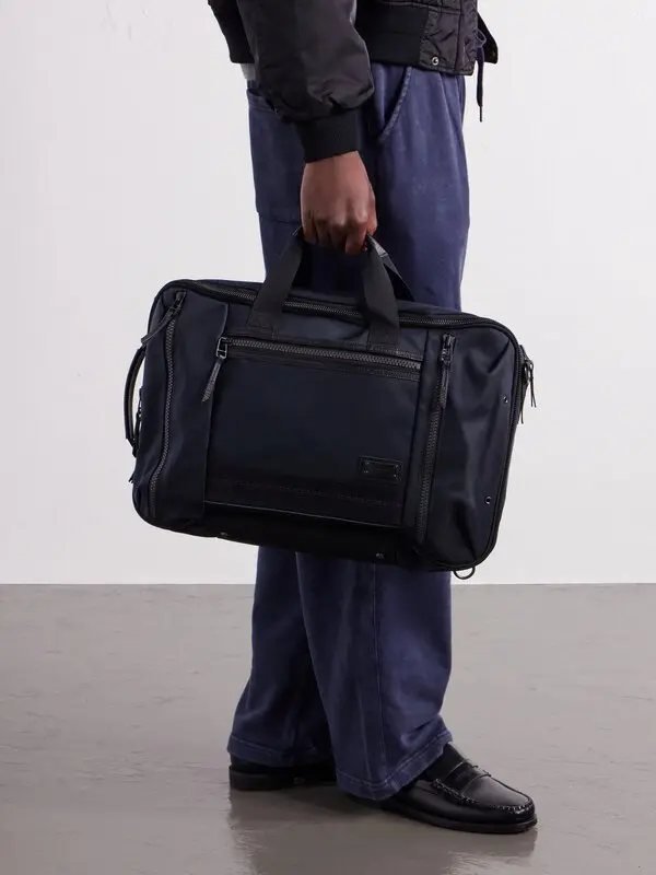 MASTER-PIECE CO Rise Leather And Canvas-trimmed Cordura® Mastertex Backpack - Blue
