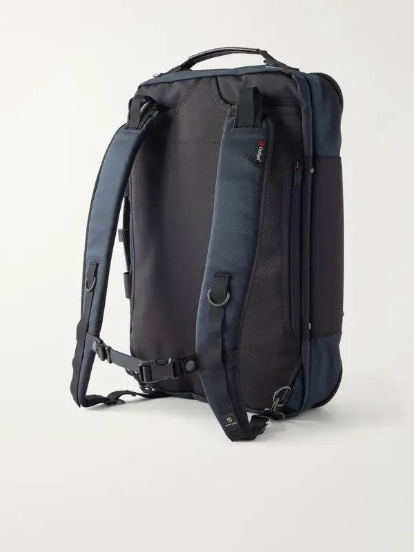MASTER-PIECE CO Rise Leather And Canvas-trimmed Cordura® Mastertex Backpack - Blue
