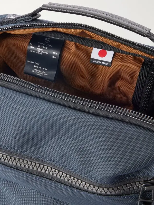 MASTER-PIECE CO Rise Leather And Canvas-trimmed Cordura® Mastertex Backpack - Blue