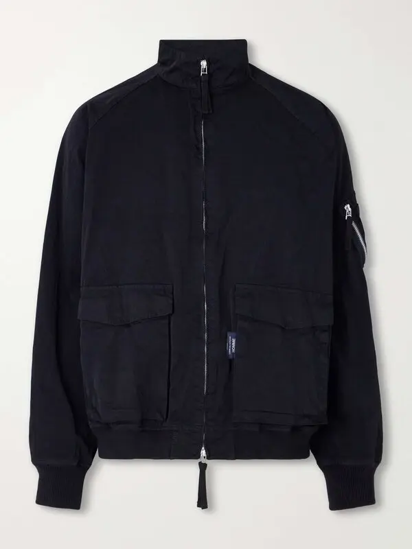 Comme Des Garçons Twill Bomber Jacket - Black