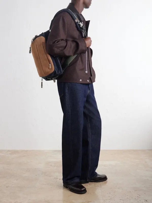 MASTER-PIECE CO Grave Suede And Shell Messenger-bag