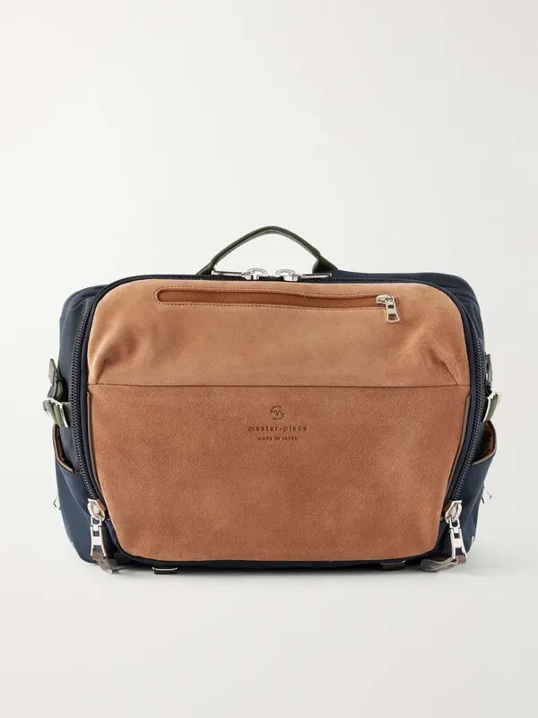 MASTER-PIECE CO Grave Suede And Shell Messenger-bag