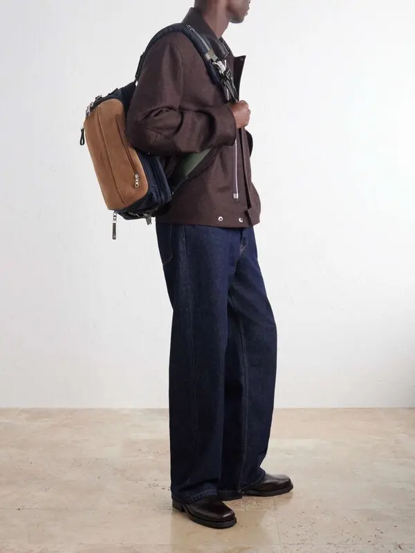 MASTER-PIECE CO Grave Suede And Shell Messenger-bag
