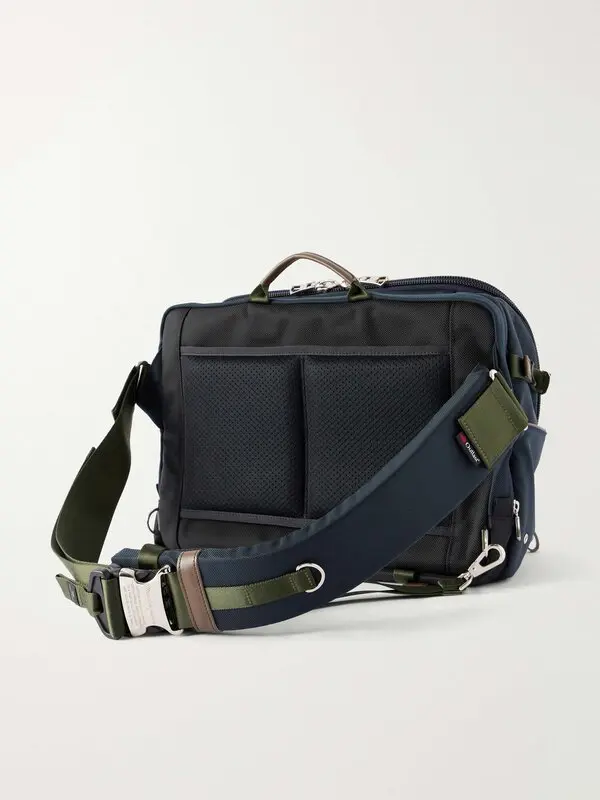MASTER-PIECE CO Grave Suede And Shell Messenger-bag