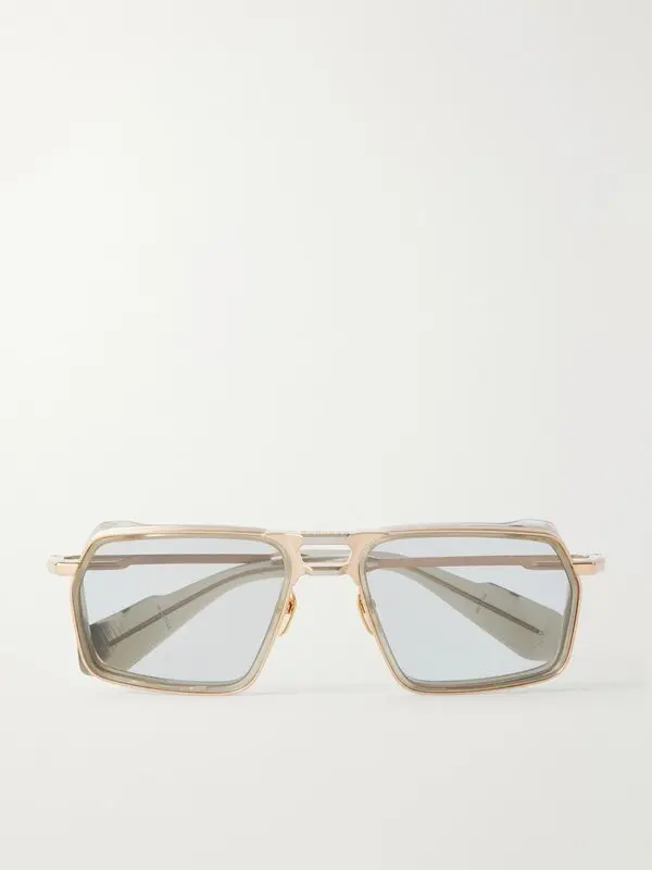 JACQUES MARIE MAGE Gt-r Double-bridge Aviator-style -tone Titanium Sunglasses - Gold