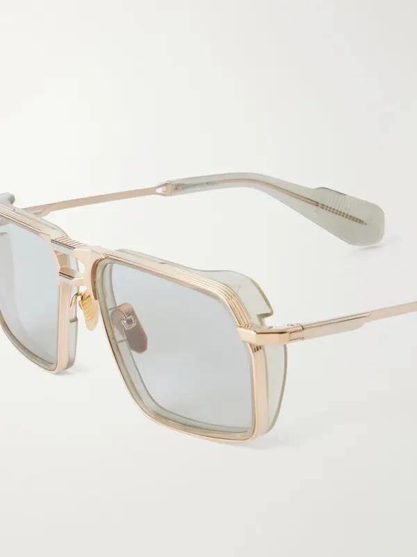 JACQUES MARIE MAGE Gt-r Double-bridge Aviator-style -tone Titanium Sunglasses