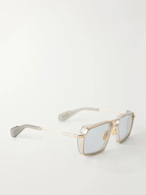 JACQUES MARIE MAGE Gt-r Double-bridge Aviator-style -tone Titanium Sunglasses