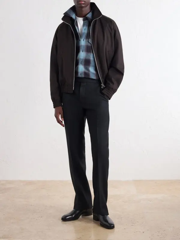 TOM FORD Checked Cotton-flannel Shirt - Blue