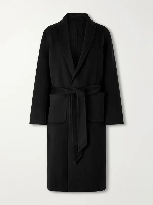 TOTEME Belted Wool Coat - Black