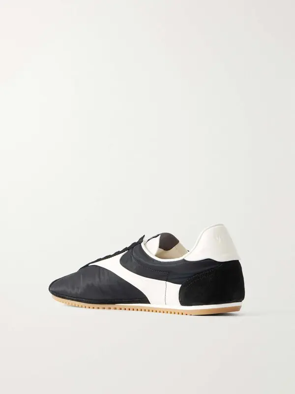 Bottega Veneta Shot Suede And Leather-trimmed Twill Sneakers