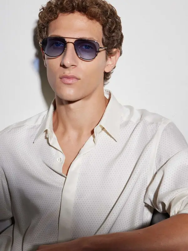 JACQUES MARIE MAGE Cendrars Aviator-style Titanium Sunglasses