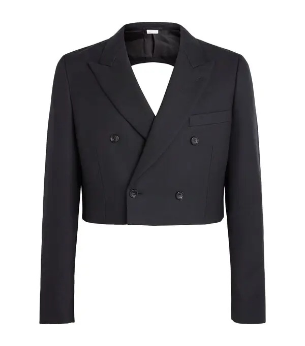 Comme Des Garçons Wool Cut-out Blazer - Black