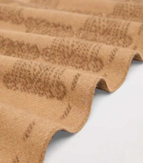Max Mara Cashmere Jacquard Scarf - Beige