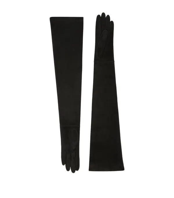 Max Mara Lamb Suede Long Gloves