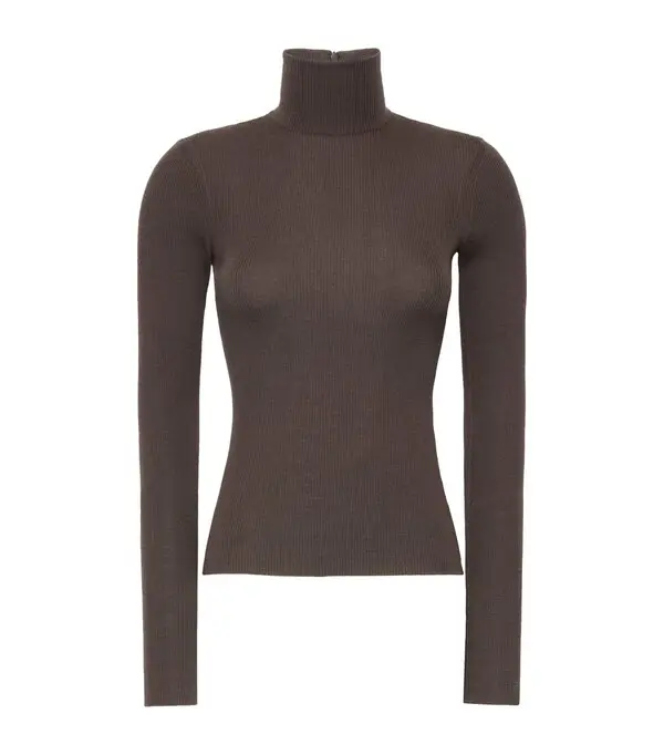 Max Mara Virgin Wool High-neck Sweater - Brown