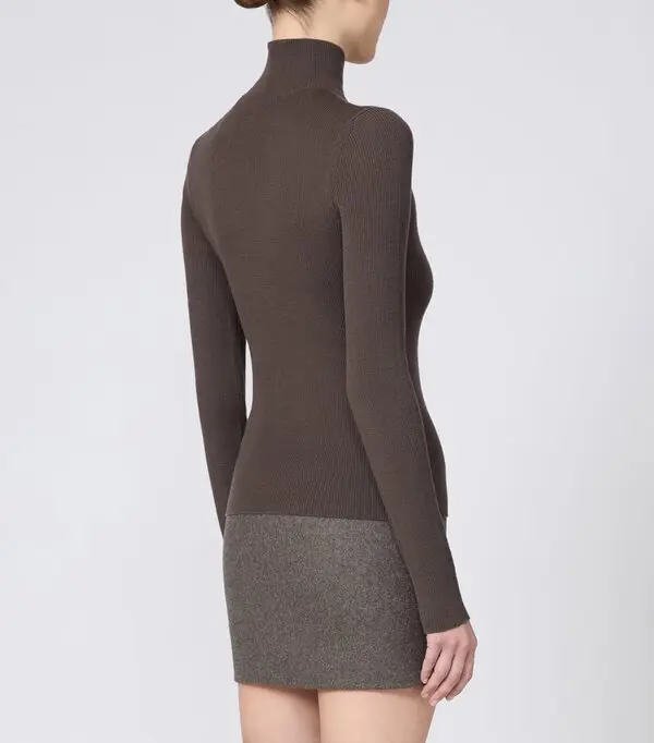 Max Mara Virgin Wool High-neck Sweater - Brown