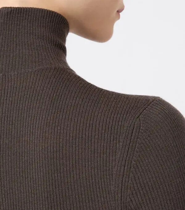 Max Mara Virgin Wool High-neck Sweater - Brown
