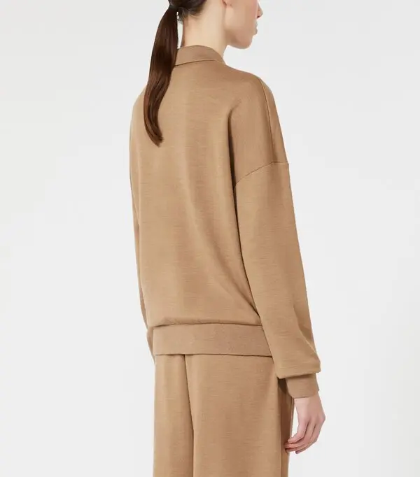 Max Mara Virgin Wool Collared Sweater - Beige
