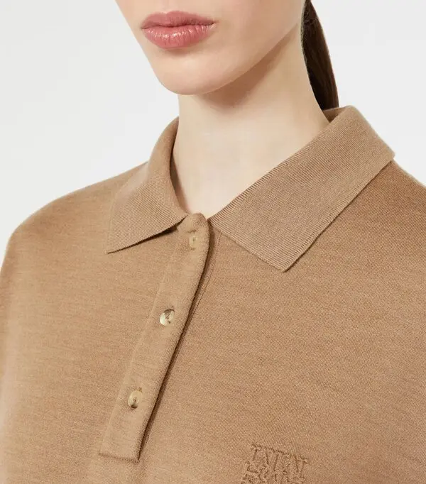 Max Mara Virgin Wool Collared Sweater - Beige