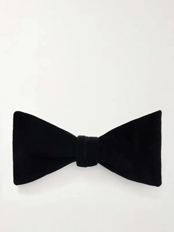 Khaite Liv Bowtie Velvet Cotton-blend Collar