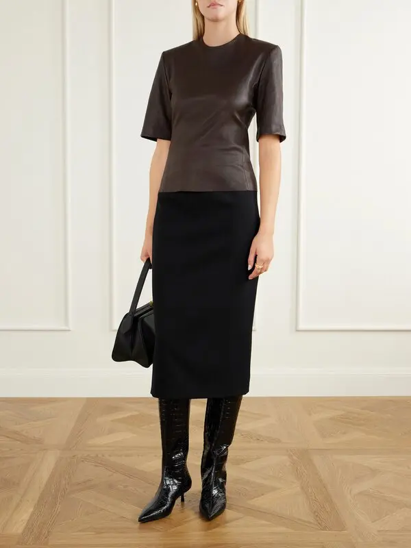 Simkhai Janine Croc-effect Leather Knee Boots
