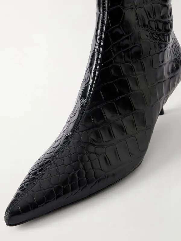 Simkhai Janine Croc-effect Leather Knee Boots