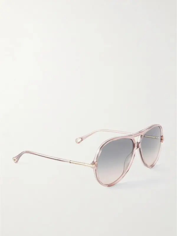 Chloé Tubolar Aviator-style Recycled-acetate Sunglasses - Pink
