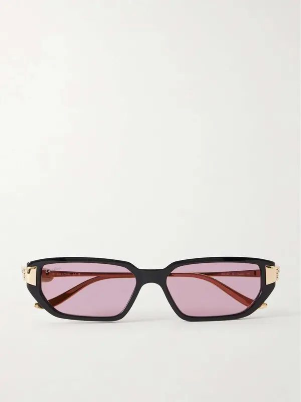 Cartier Panthère De Rectangular-frame Recycled-acetate Gold-tone Sunglasses