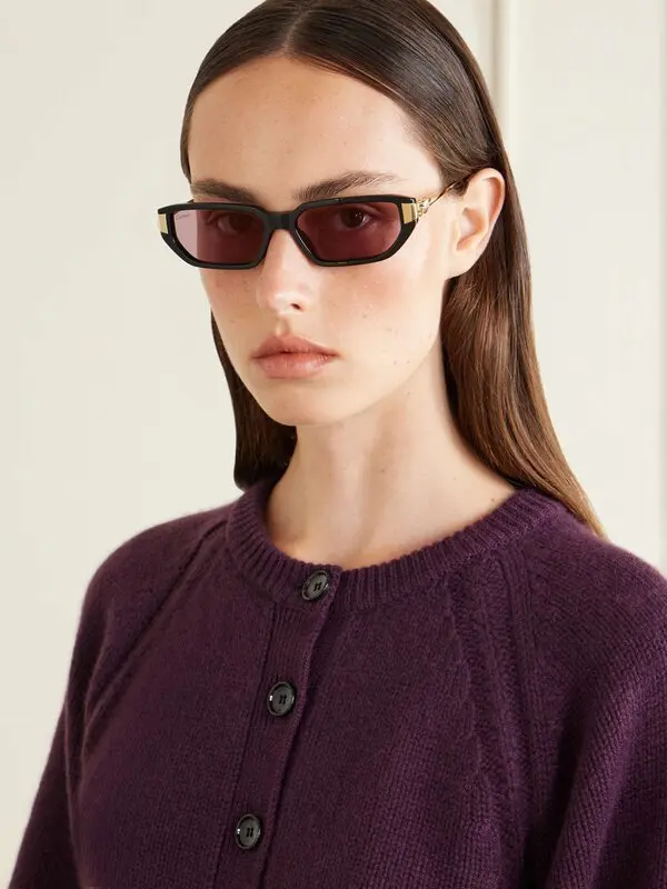 Cartier Panthère De Rectangular-frame Recycled-acetate Gold-tone Sunglasses