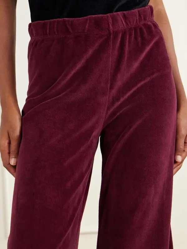 Suzie Kondi Zephyra Cotton-blend Velvet Flared Sweatpants