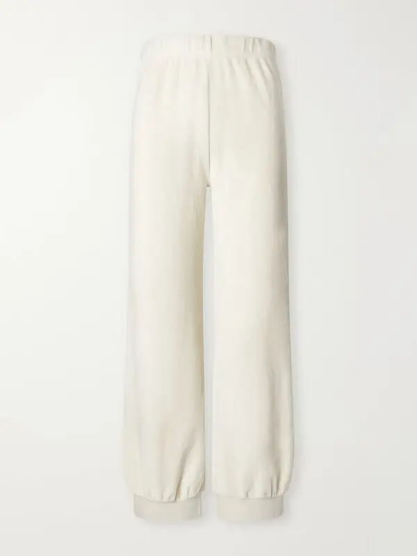 Suzie Kondi Tosk Harem Cotton-blend Velvet Tapered Sweatpants - Neutrals