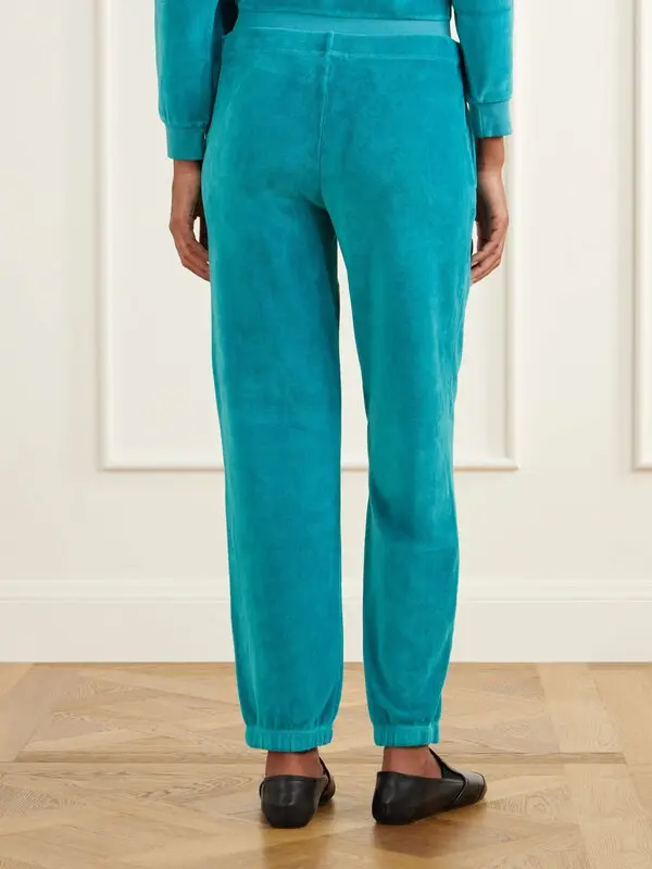 Suzie Kondi Simera Cotton-blend Velvet Tapered Sweatpants