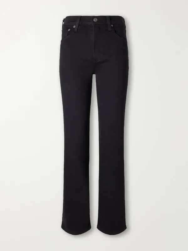 Citizens Of Humanity Palma Long Cotton And Cashmere-blend Straight-leg Jeans - Black
