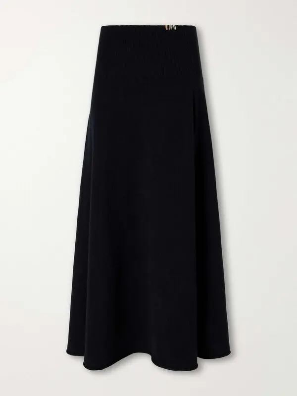 Extreme Cashmere Ease Knit Cashmere-blend Midi Skirt - Black