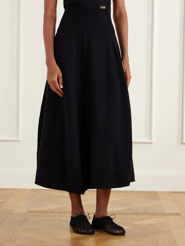 Extreme Cashmere Ease Knit Cashmere-blend Midi Skirt