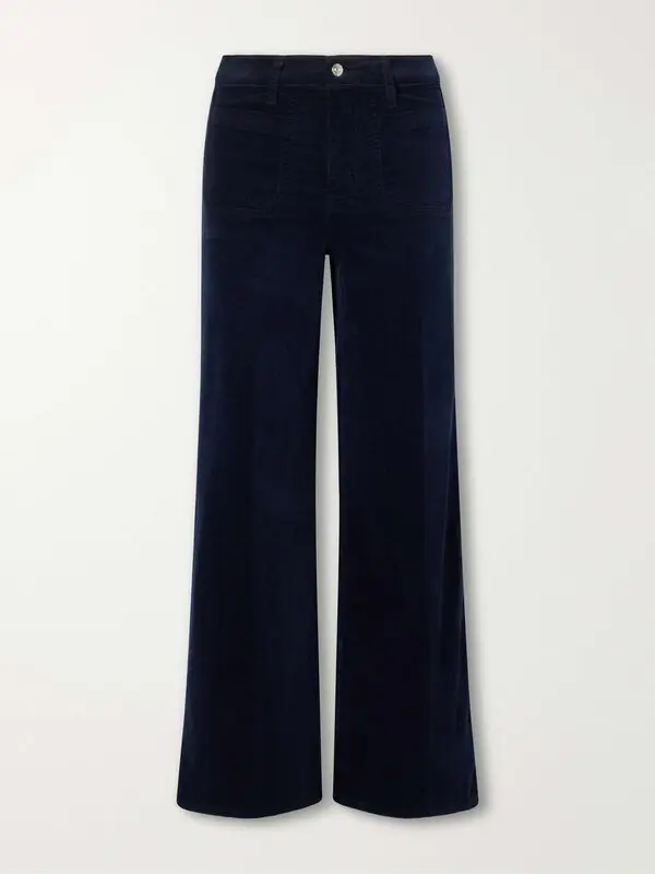 FRAME Cotton-blend Corduroy High-rise Wide-leg Pants