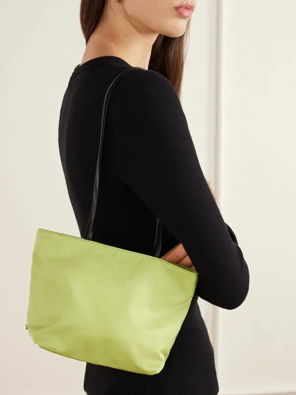 VALESQUE Leather-trimmed Satin Shoulder Bag
