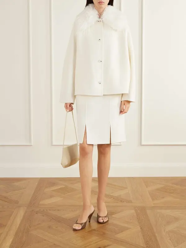 Loulou De Saison Judy Wool And Cashmere-blend Midi Skirt