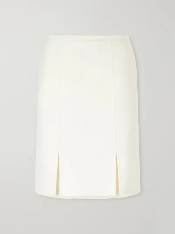 Loulou De Saison Judy Wool And Cashmere-blend Midi Skirt - Neutrals