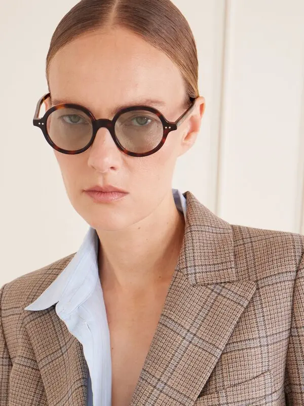 Celine Circle Round-frame Acetate Sunglasses - Tortoiseshell