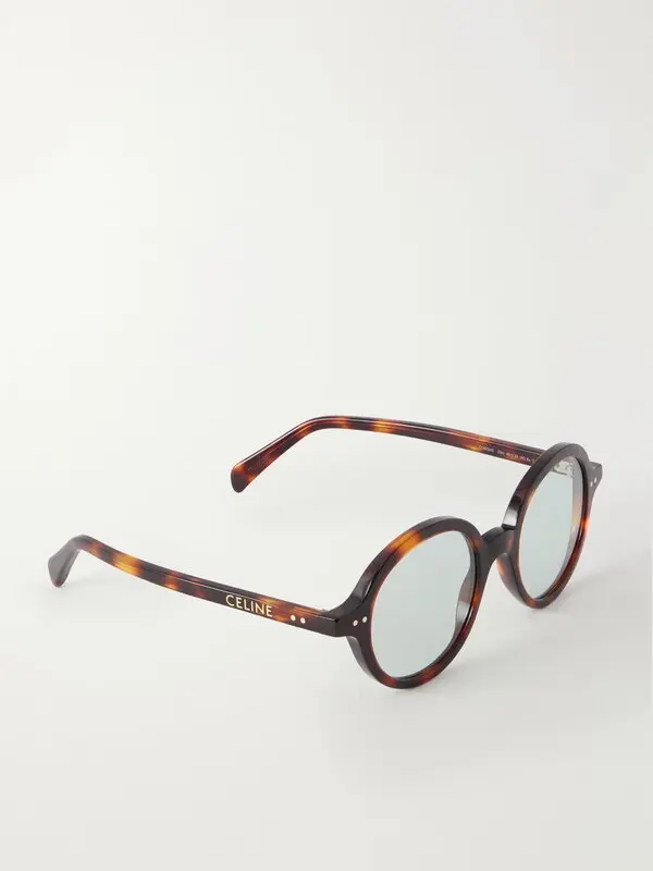 Celine Circle Round-frame Acetate Sunglasses - Tortoiseshell