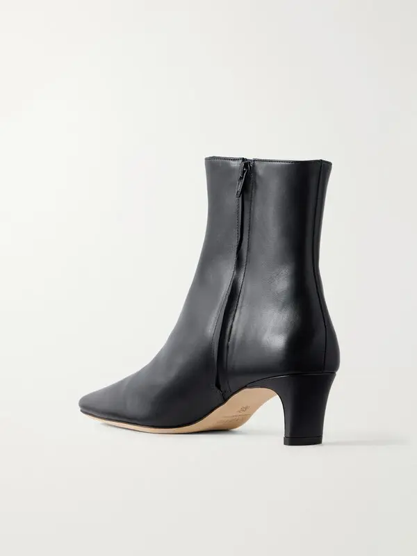 Staud Wally 55 Leather Ankle Boots - Black
