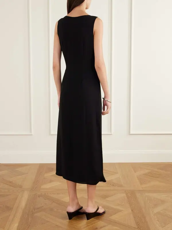 LESET Ari Crepe Wrap Midi Dress