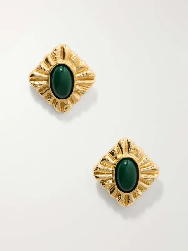 PAOLA SIGHINOLFI Sasa -plated Malachite Earrings